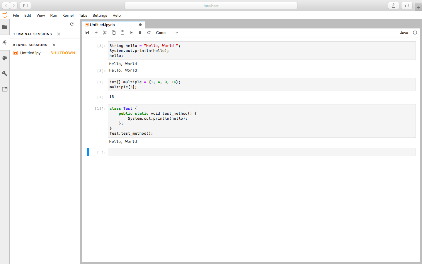 Jupyter labでJavaを使えるようにする | Blow Up By Black Swan